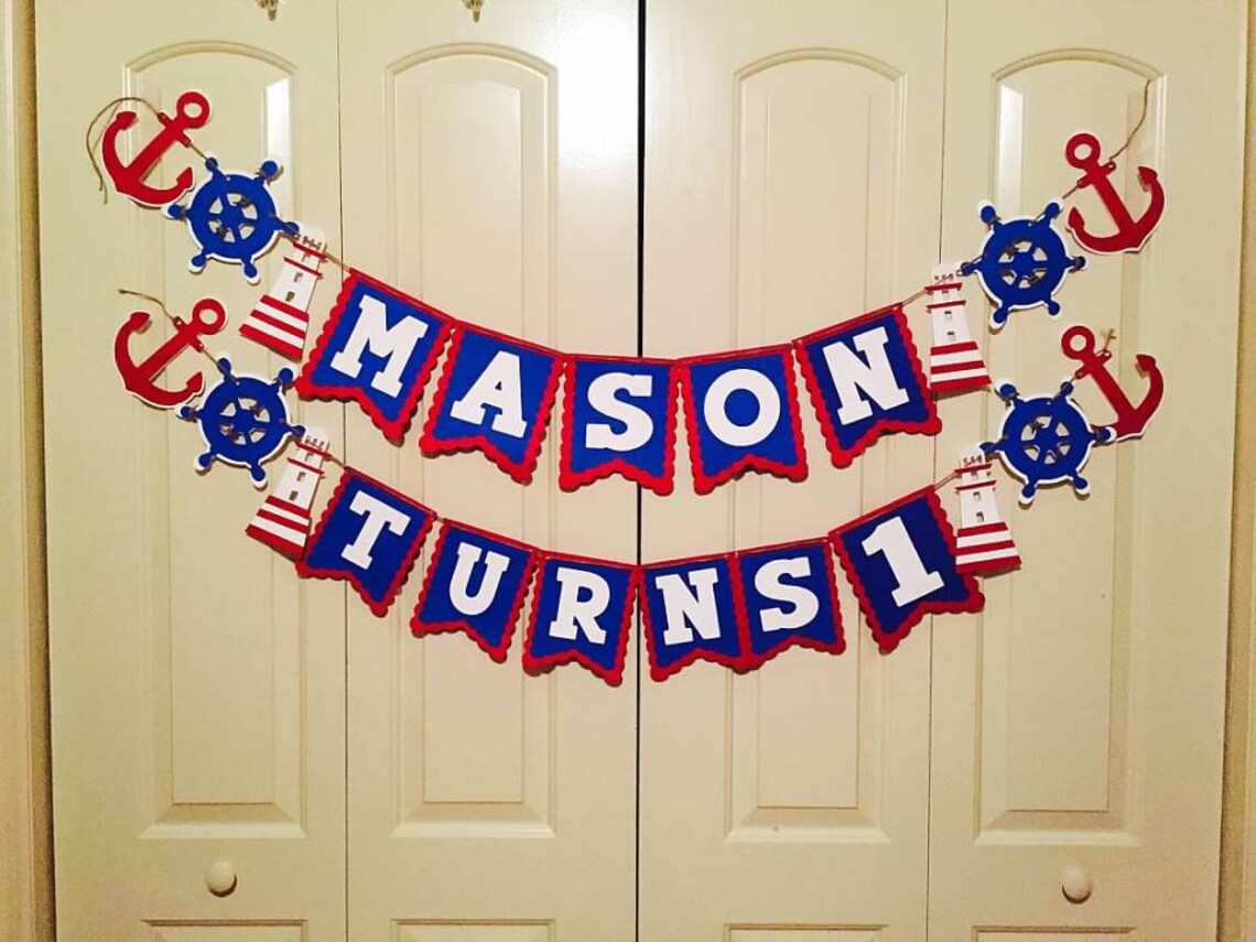 Nautical Banner. Nautical Birthday Banner. Nautical Party. Nautical ...