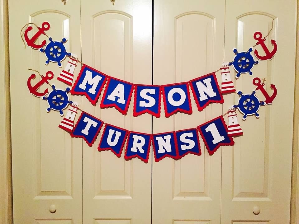 Nautical Banner. Nautical Birthday Banner. Nautical Party. Nautical ...