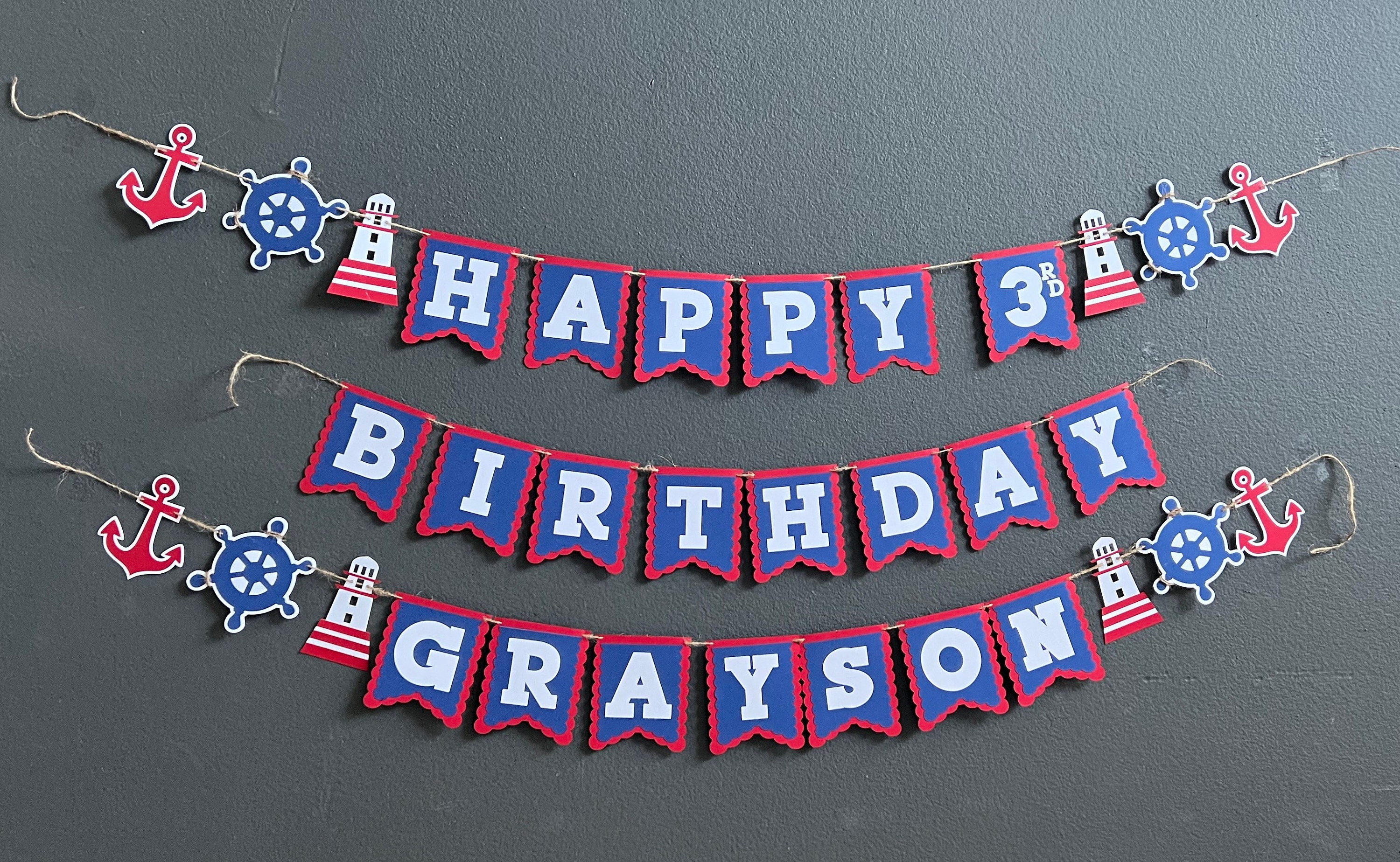 Nautical Banner. Nautical Birthday Banner. Nautical Party. Nautical ...