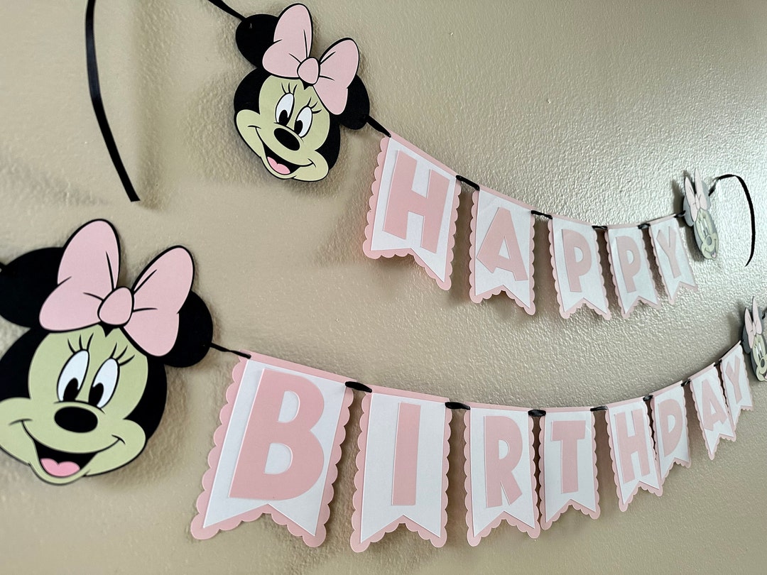 Minnie Mouse Inspired Banner Minnie Mouse Name Banner Name - Etsy