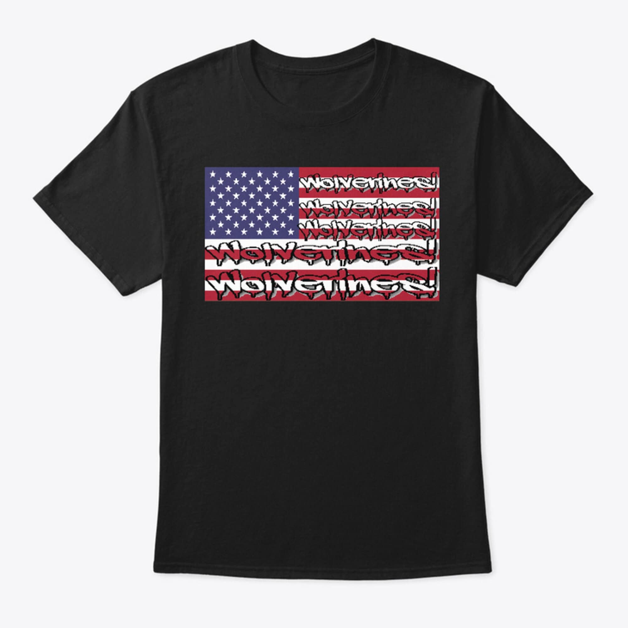Red Dawn Wolverines American Flag Logo Tshirt Black - Etsy