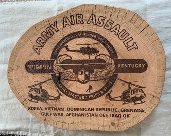 U.S. Army Airborne Wall Wood Carved Plaque,, 101st, 82nd, 11th, 17th ...