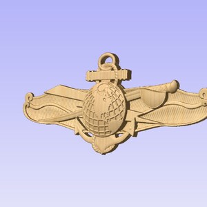 Navy Information Warfare Pin 3D STL File CNC Router Carving - Etsy Finland