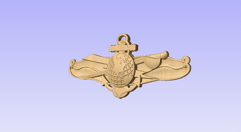Navy Information Warfare Pin 3D STL File CNC Router Carving | Etsy Finland