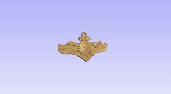 Navy Information Warfare Pin 3D STL File CNC Router Carving | Etsy Finland