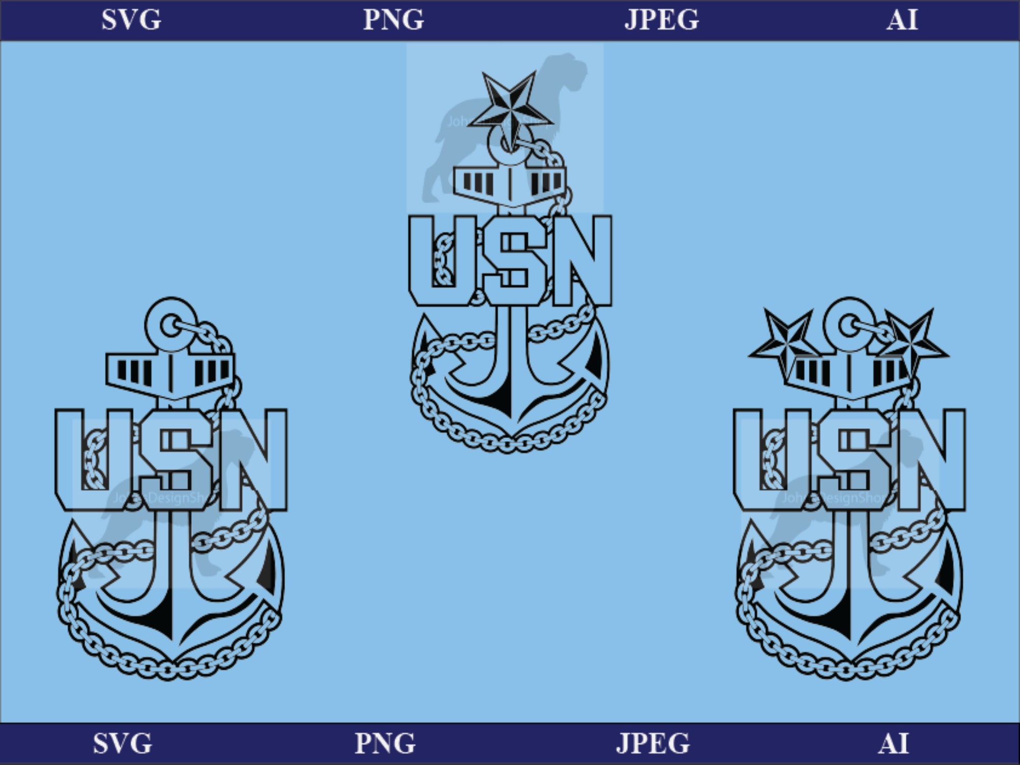 Drawing & Illustration Art & Collectibles Senior All 3 Navy Chief ...