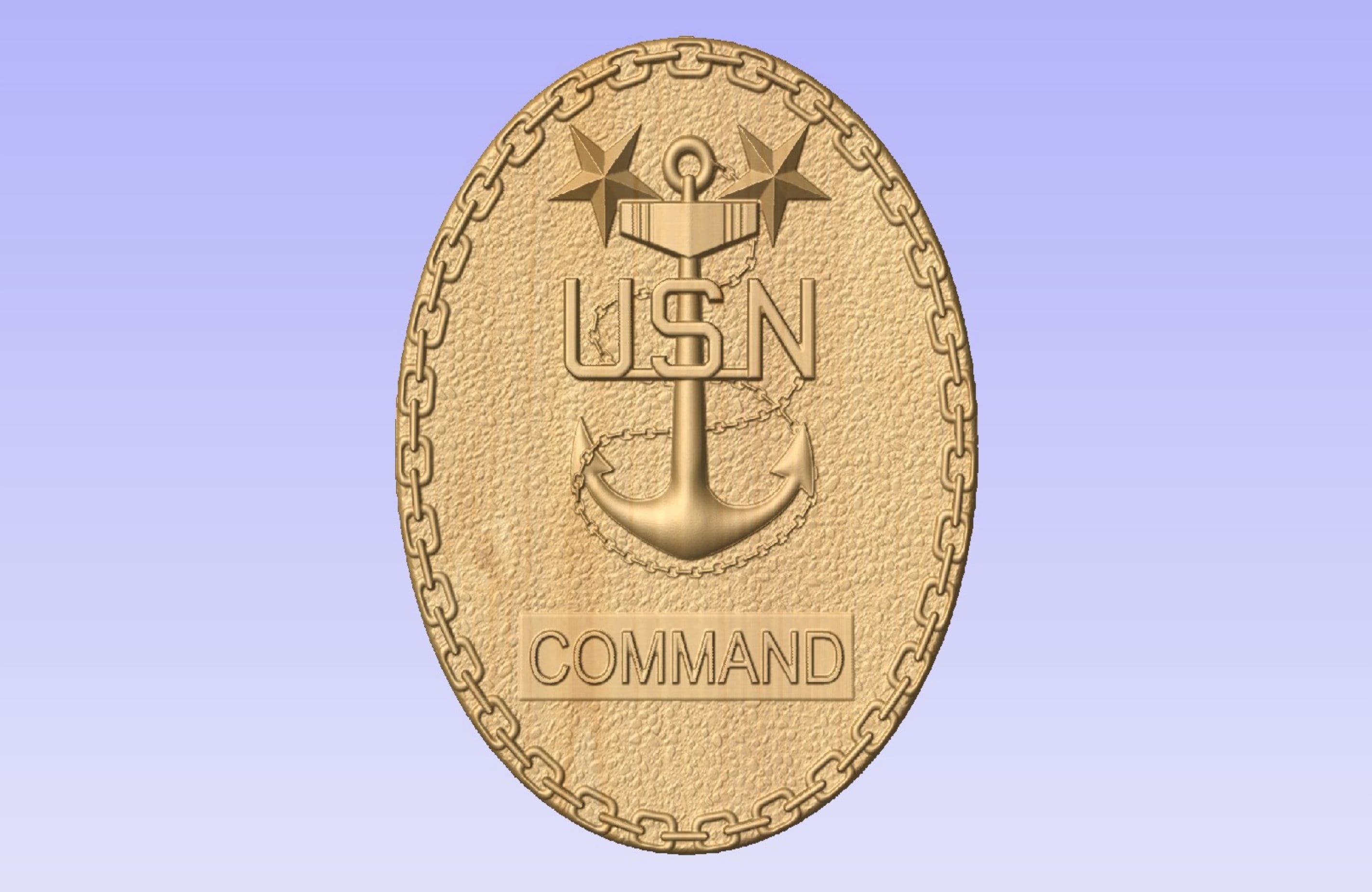 Navy Command Master Chief Badge 3D STL File CNC Router - Etsy Finland