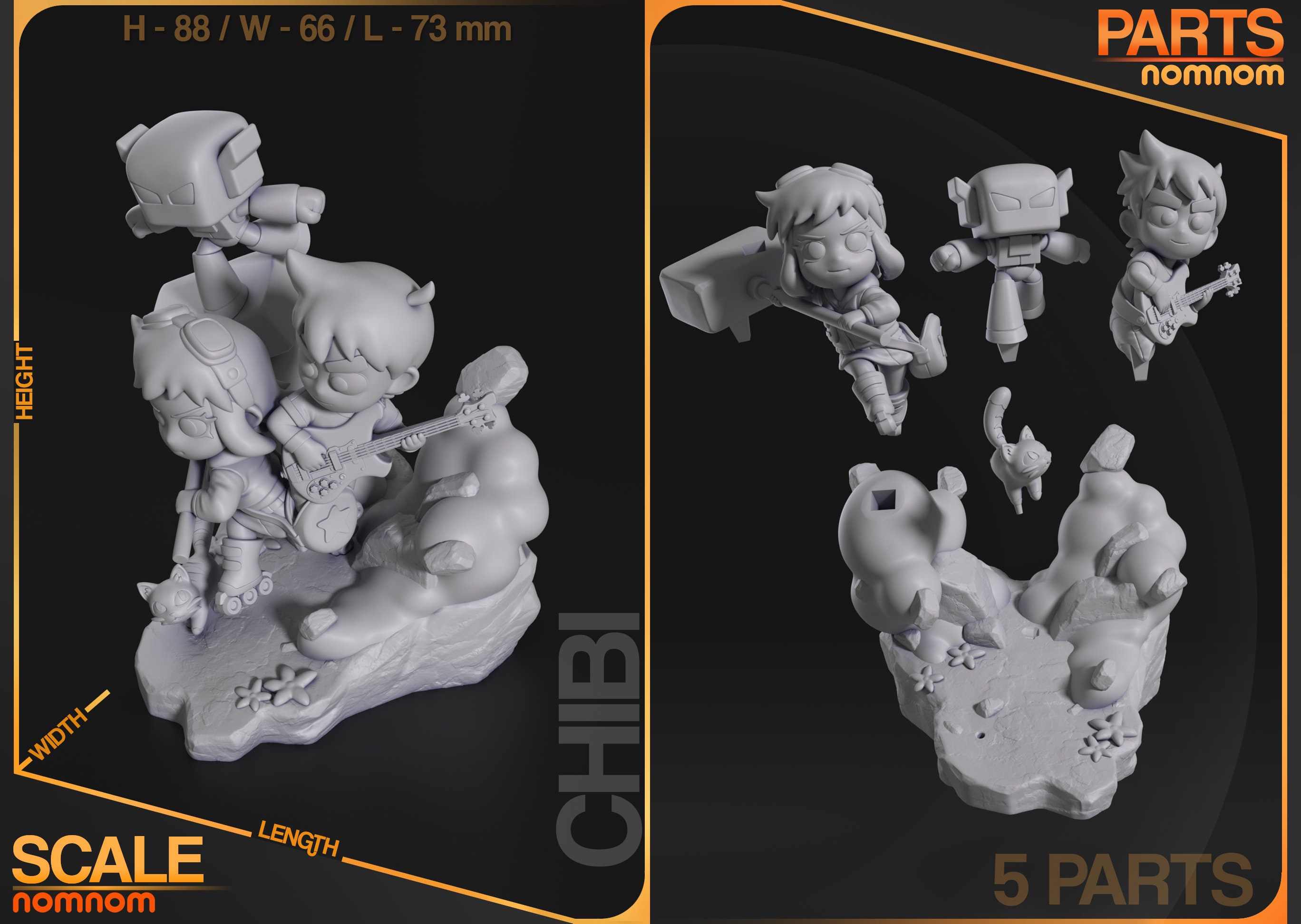 Chibi Ramona Flowers Scott Pilgrim. Resin Kit 3d Printed. - Etsy