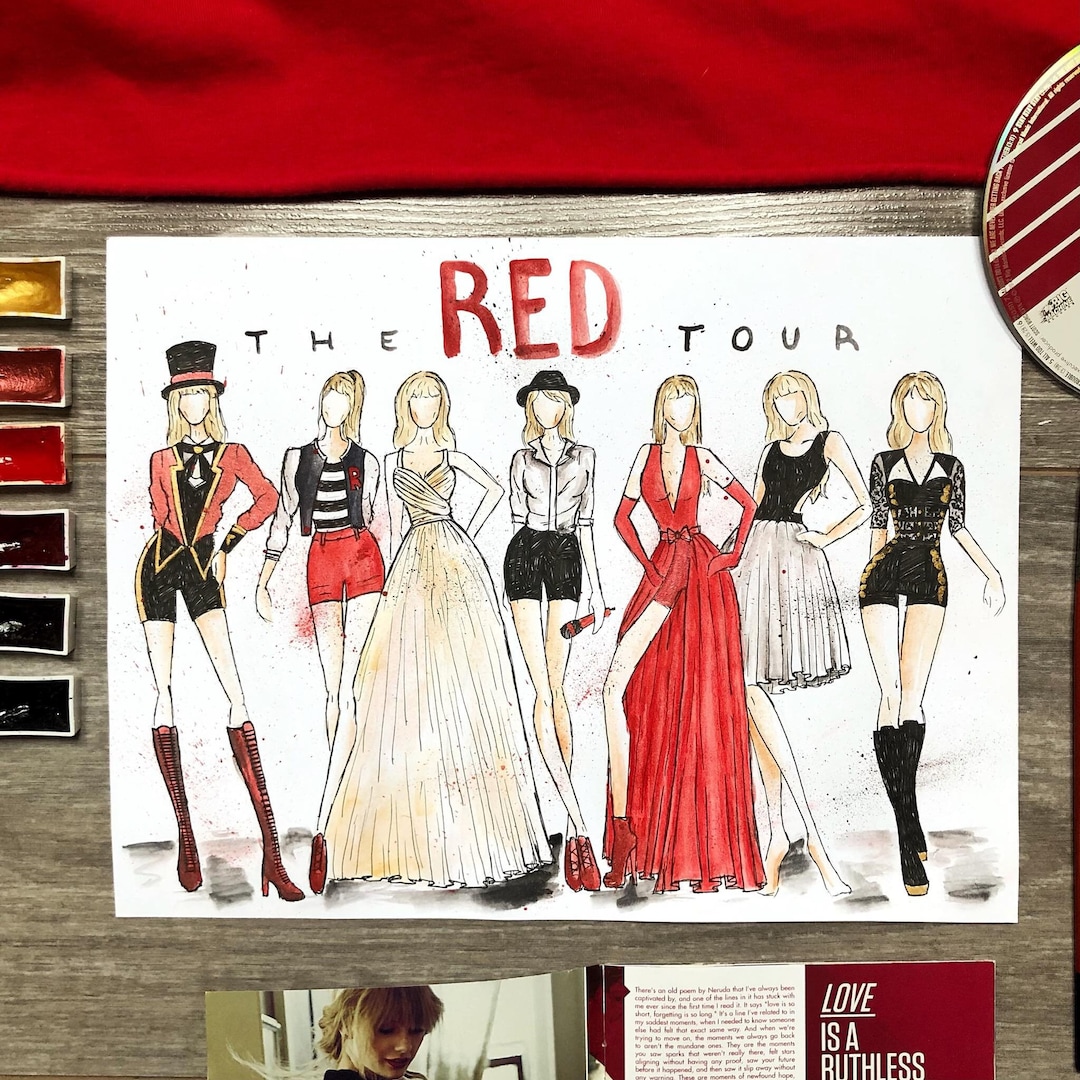 The Red Tour Stage Outfits Print - Etsy