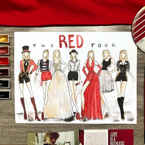 The Red tour stage outfits print | Etsy