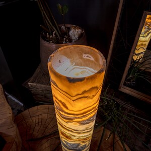 Golden Cloud Onyx Cylinder Table Lamp 3 - Etsy