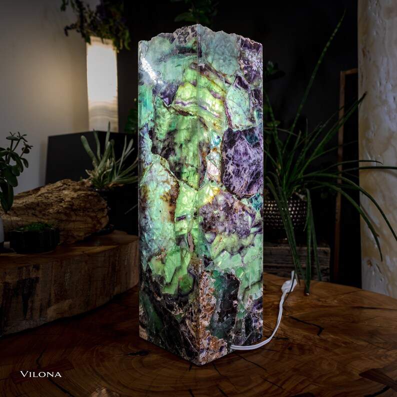 Fluorite Crystal Table Lamp (3 Out of 15) - Etsy