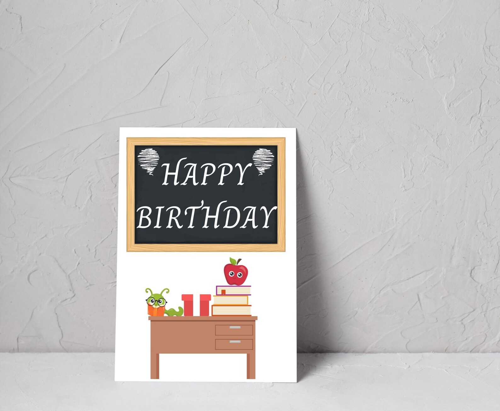 Printable Teacher Happy Birthday Card Instant Download 5x7 Etsy