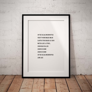 In the Bleak Midwinter, Peaky Blinders Poster Print, Christina Rossetti ...