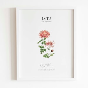 MBTI Introvert Flower Art Prints Bundle, Infj Infp Intj Intp Isfj Istj ...