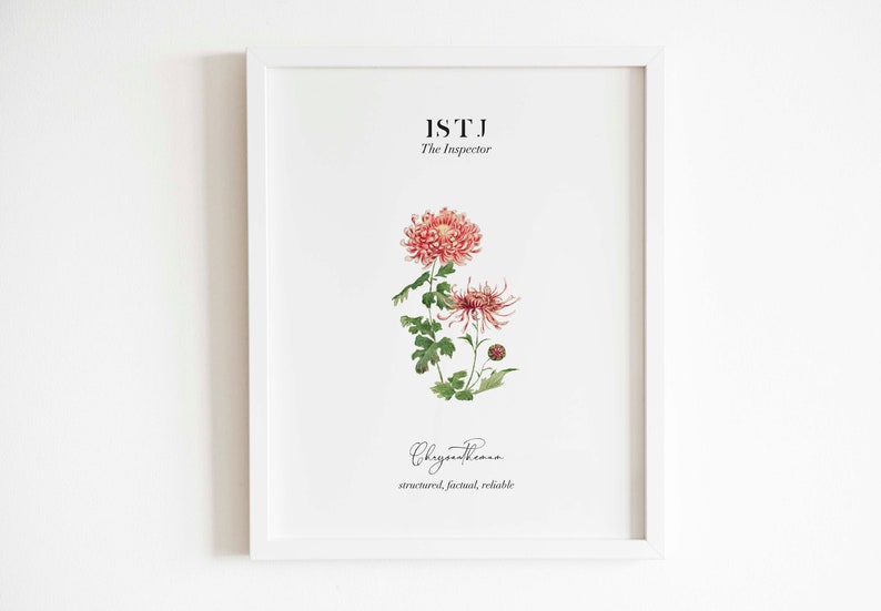 MBTI Introvert Flower Art Prints Bundle, Infj Infp Intj Intp Isfj Istj ...