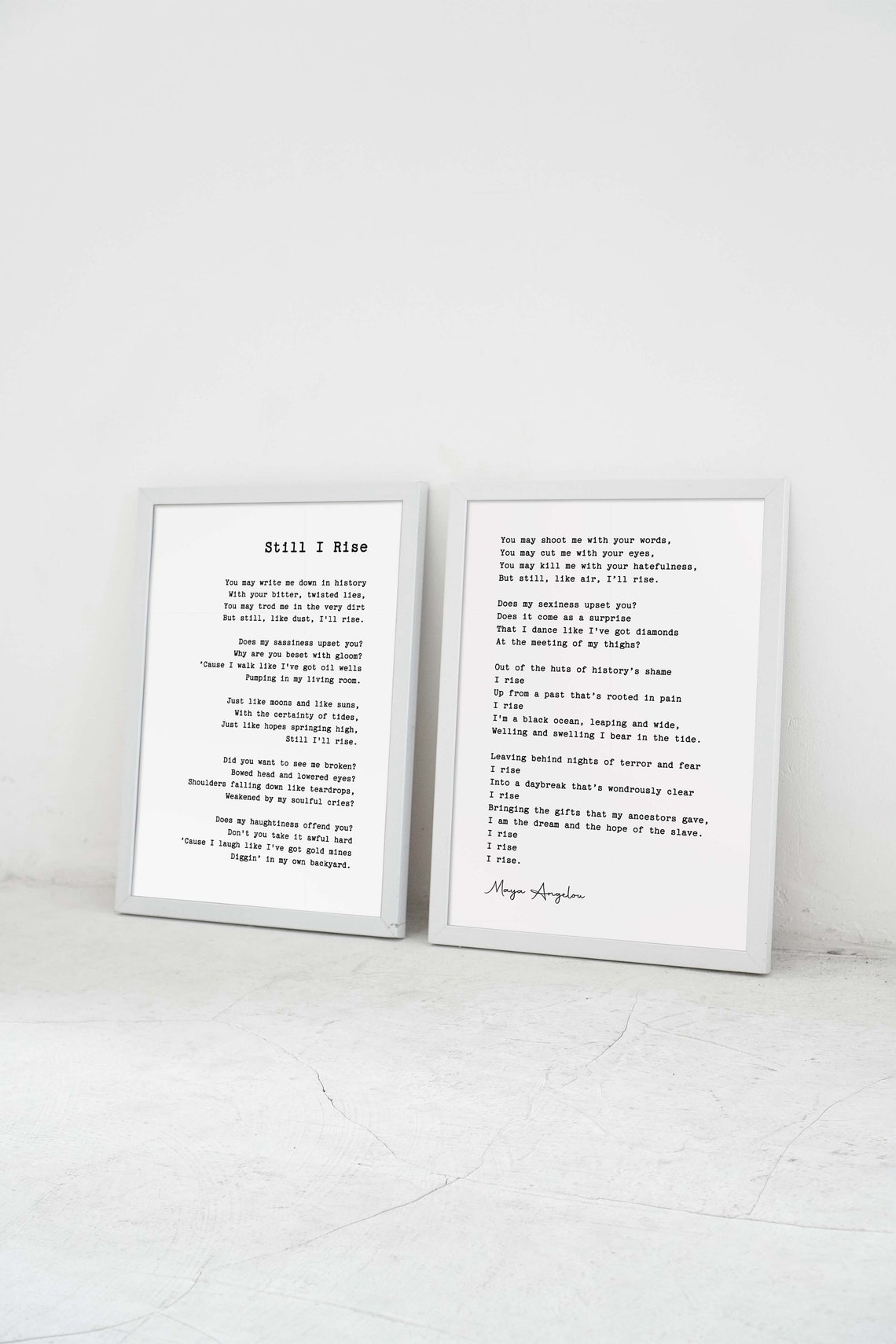 Maya Angelou Poem Print, Still I Rise Set of 2, Self Respect and ...