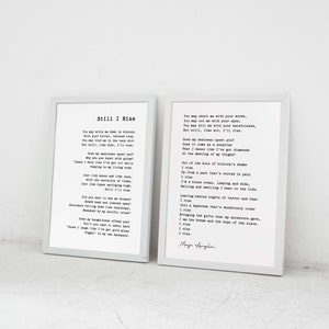 Maya Angelou 'still I Rise' Poem Print Set: Inspirational Wall Art ...