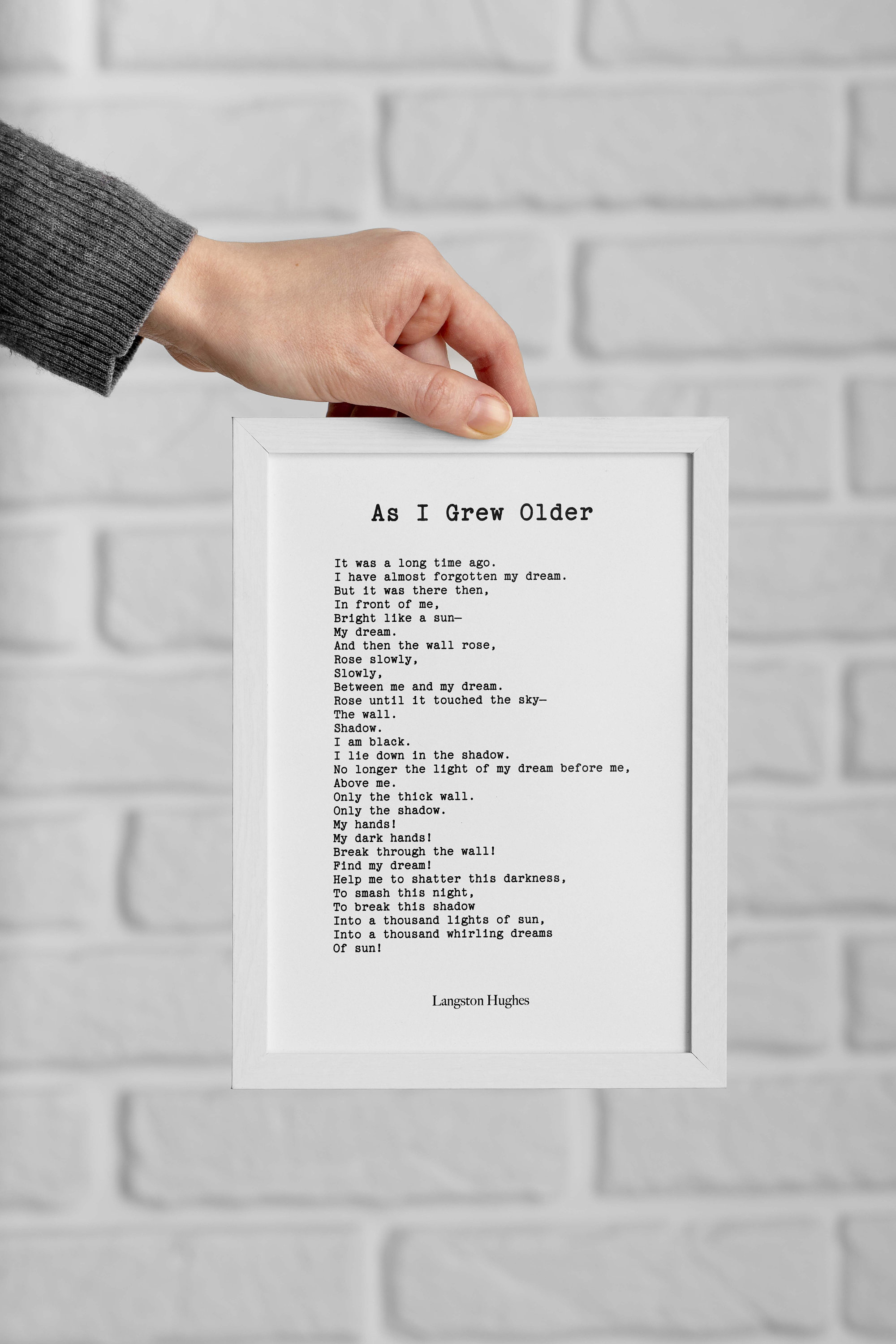 Langston Hughes Poem Print, as I Grew Older, Poetry Wall Art - Etsy