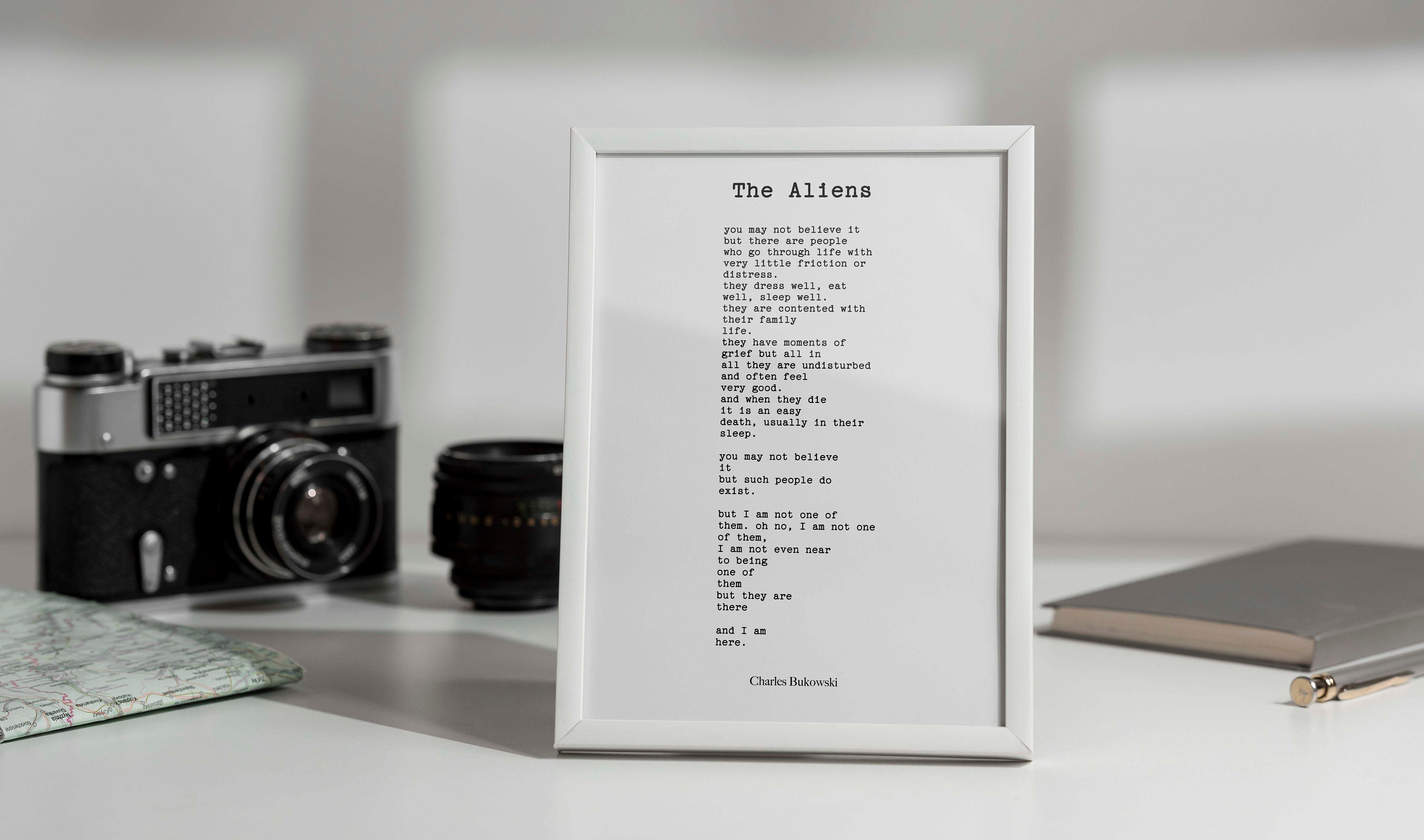Charles Bukowski Poem Print, the Aliens, You May Not Believe It but ...