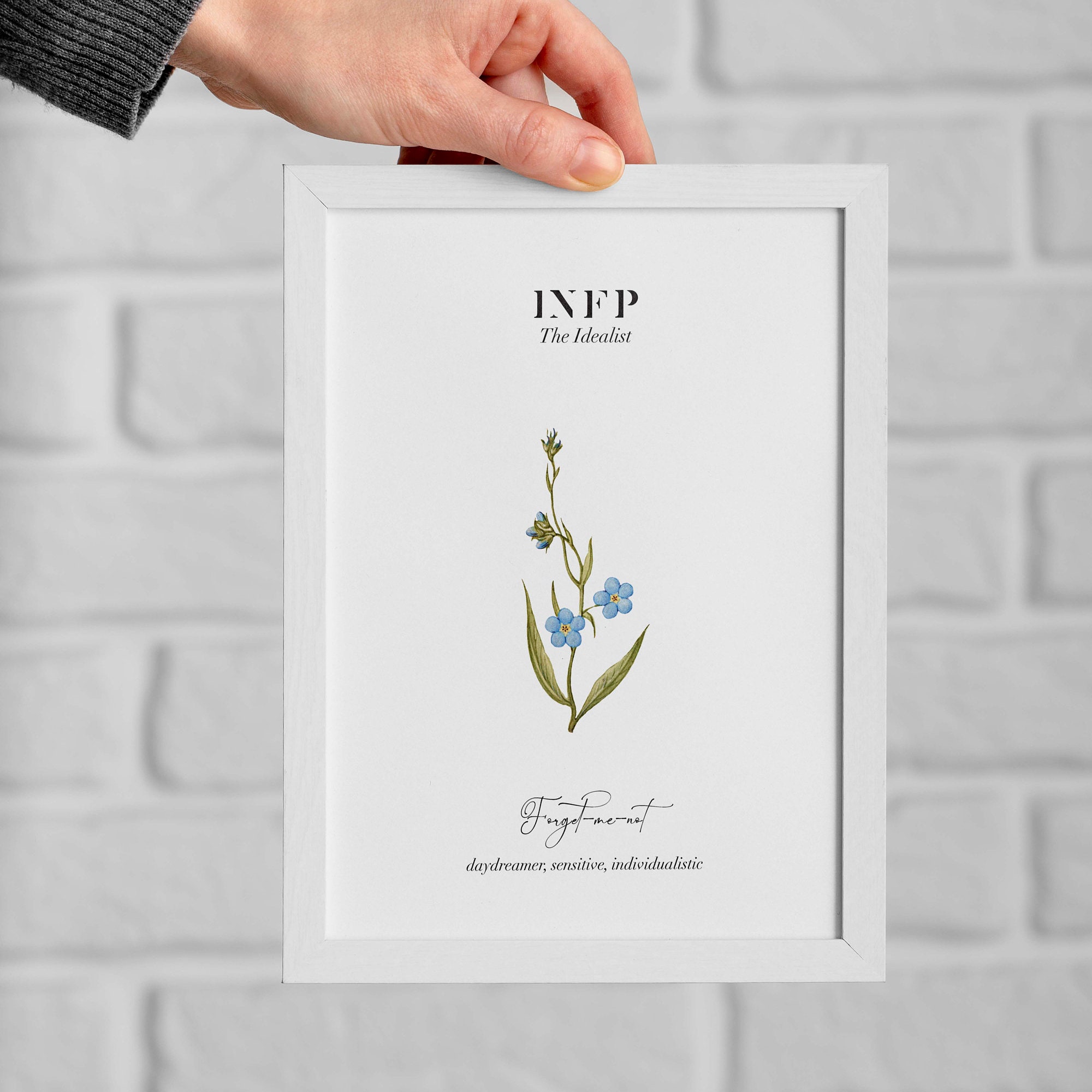 INFP Art Print MBTI Gifts Forget Me Not Art Print Vintage - Etsy Australia