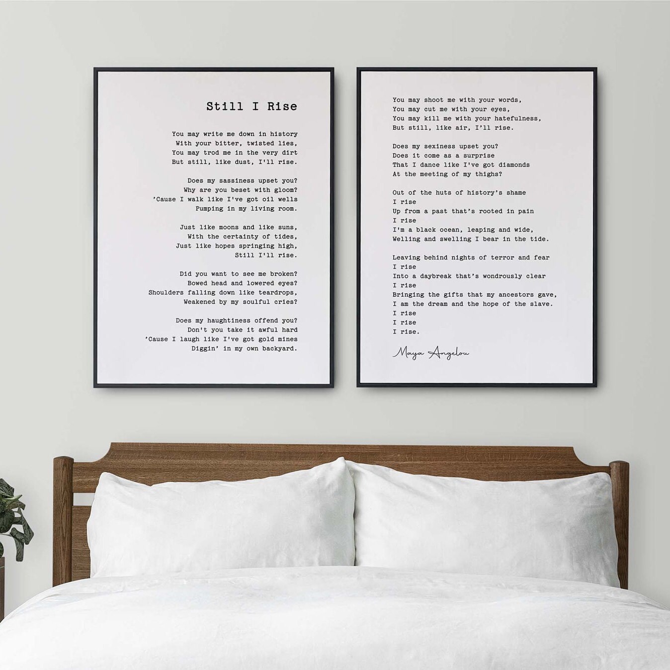 Maya Angelou Poem Print, Still I Rise Set of 2, Self Respect and ...