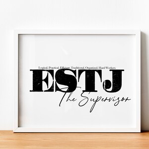 ESTJ Wall Art Print, MBTI Personality Types, ESTJ the Supervisor Gift ...