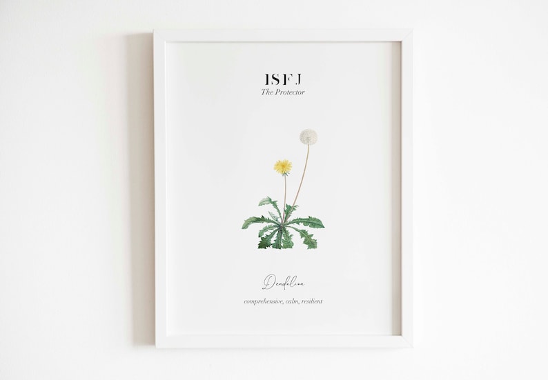 MBTI Introvert Flower Art Prints Bundle, Infj Infp Intj Intp Isfj Istj ...