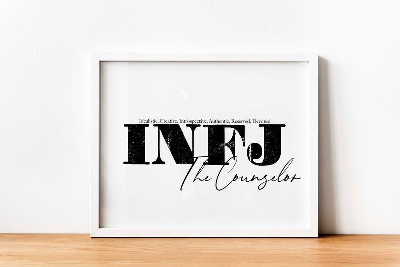 INFJ Wall Art Print, MBTI Personality Types, INFJ the Counselor Gift ...