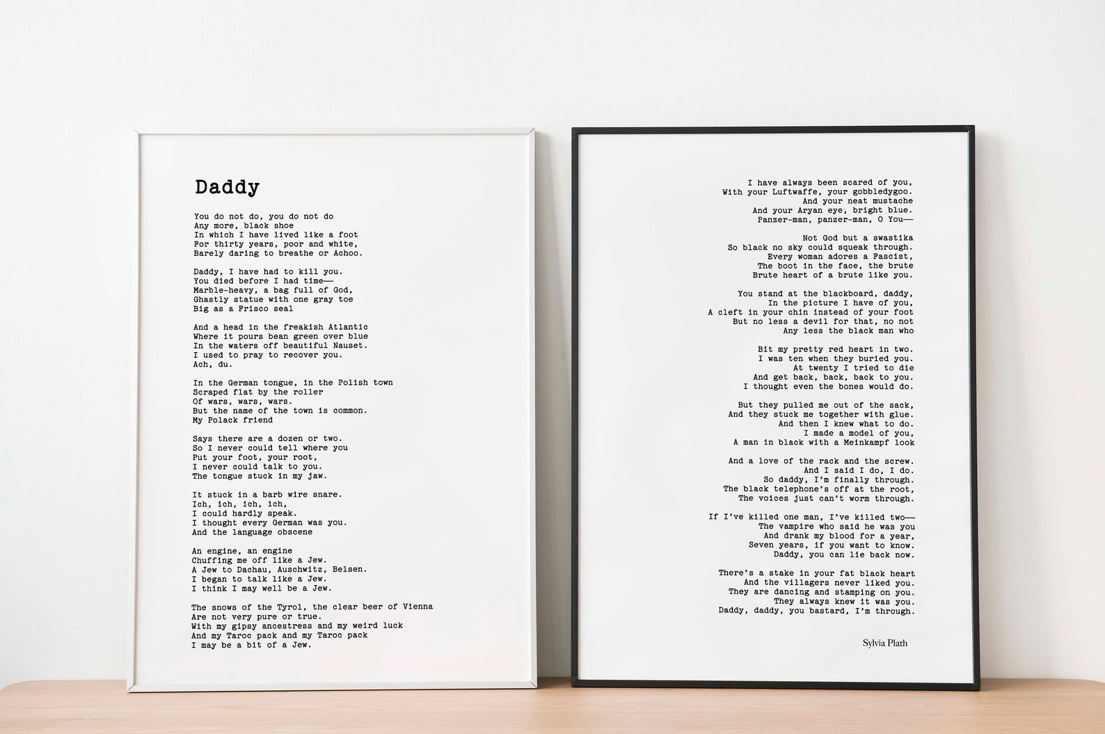 Sylvia Plath Poem Print Daddy Set of 2 Poetry Posters - Etsy