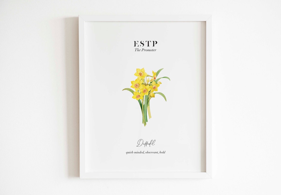 ESTP Art Print MBTI Gifts Daffodil Flower Art Print Vintage - Etsy