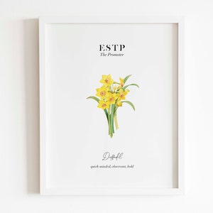 ESTP Art Print MBTI Gifts Daffodil Flower Art Print Vintage - Etsy