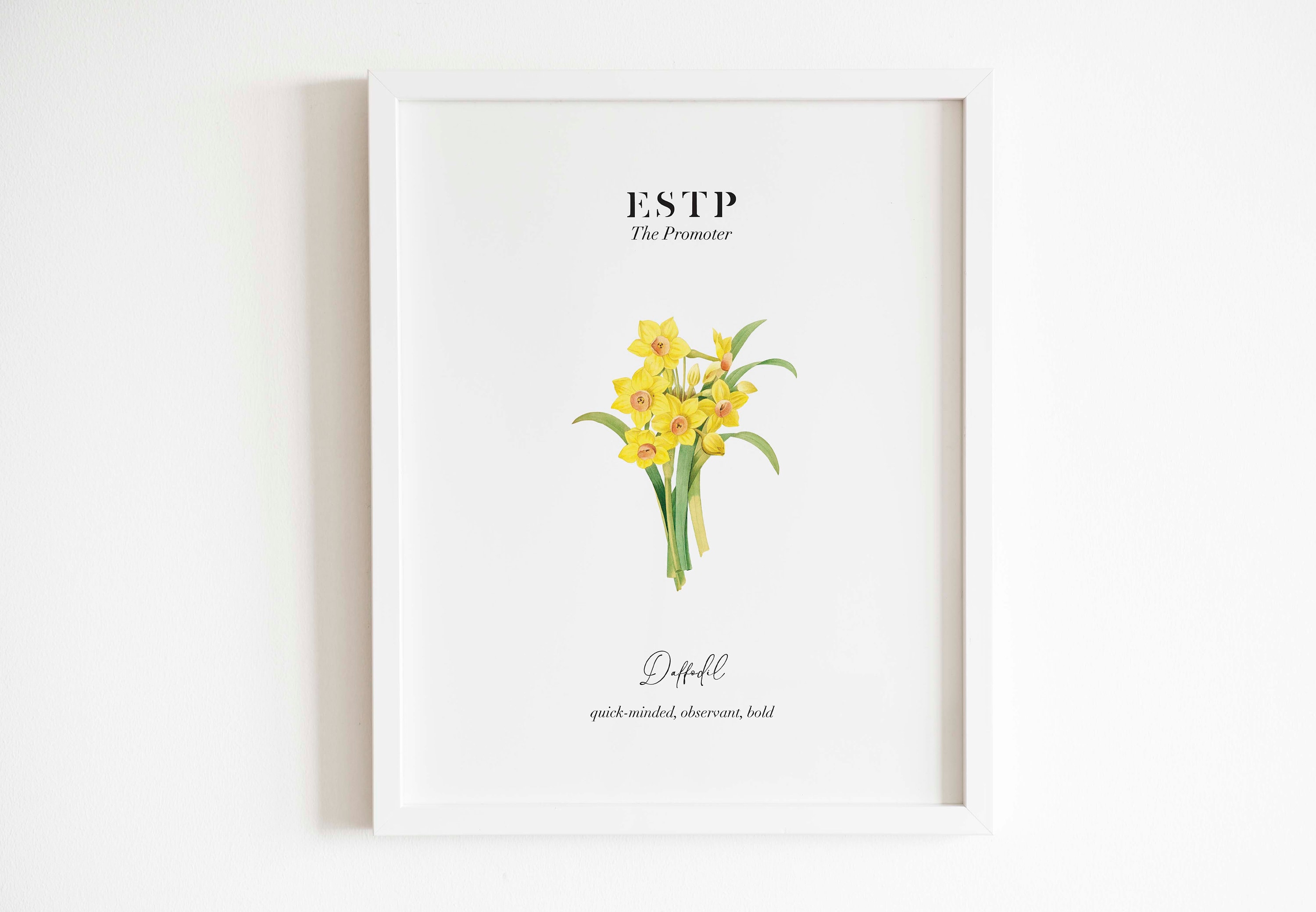 ESTP Art Print MBTI Gifts Daffodil Flower Art Print Vintage - Etsy