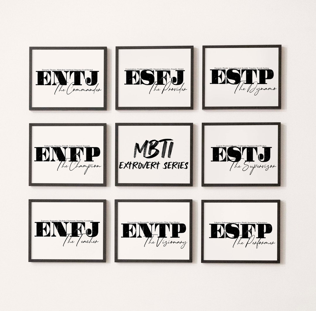 Bundle MBTI Extrovert Prints, Psychology Decor, Myers Briggs Poster ...