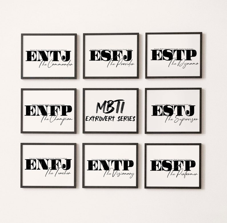 MBTI Extrovert Prints: Psychology Decor, Personality Gift (digital ...