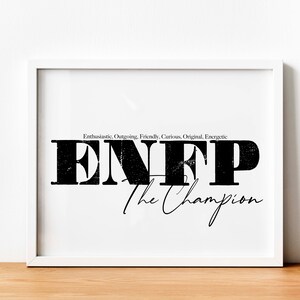 ENFP Wall Art Print, MBTI Personality Types, ENFP the Champion Gift ...