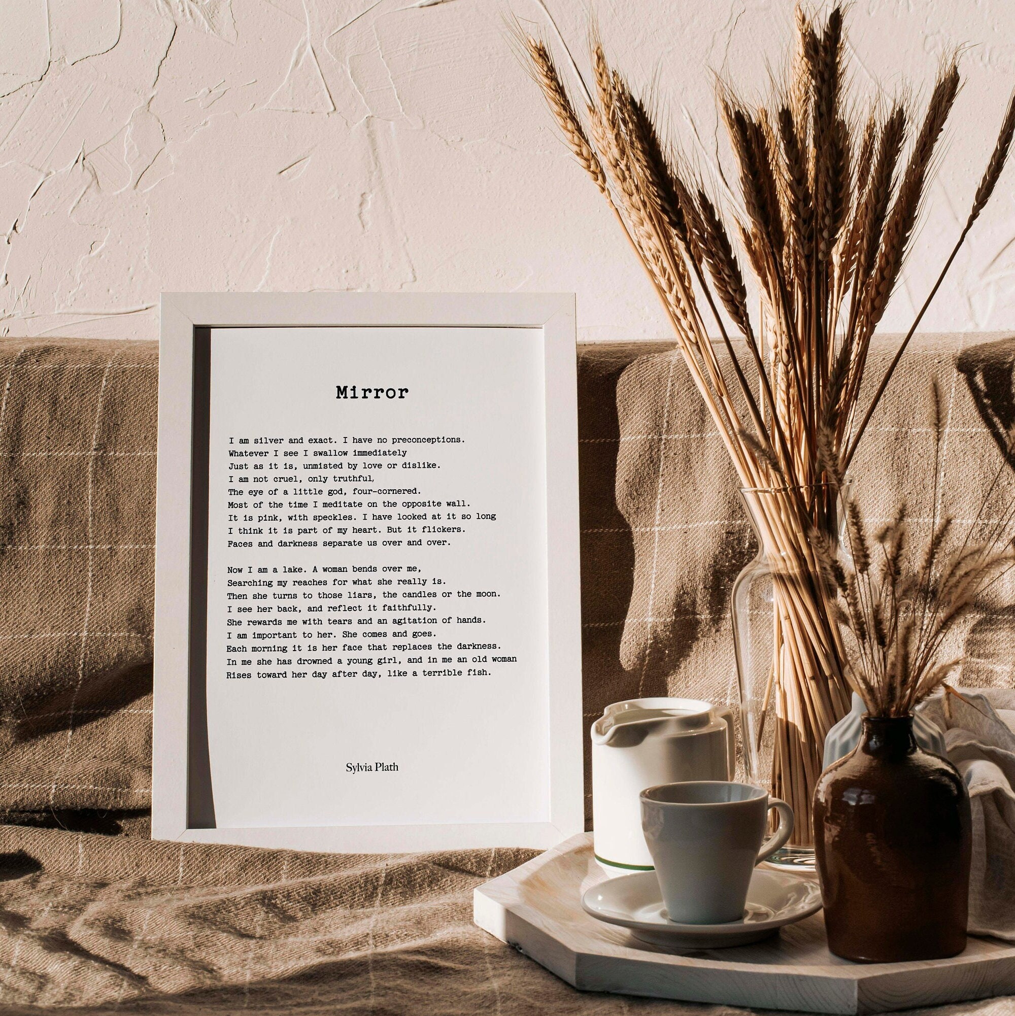 Sylvia Plath Poem Print, Mirror, Poetry Wall Art - Etsy