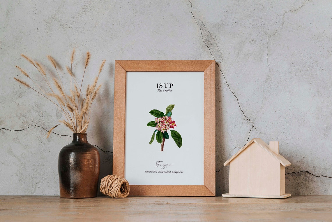 ISTP Art Print, MBTI Gifts, Frangipani Art Print, Vintage Floral Print ...