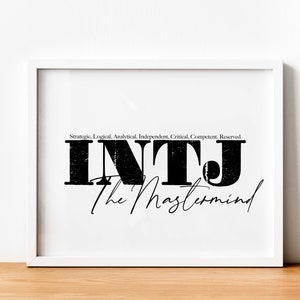 INTJ Wall Art Print, MBTI Personality Types, INTJ the Mastermind Gift ...
