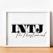 INTJ Wall Art Print MBTI Personality Types INTJ the - Etsy
