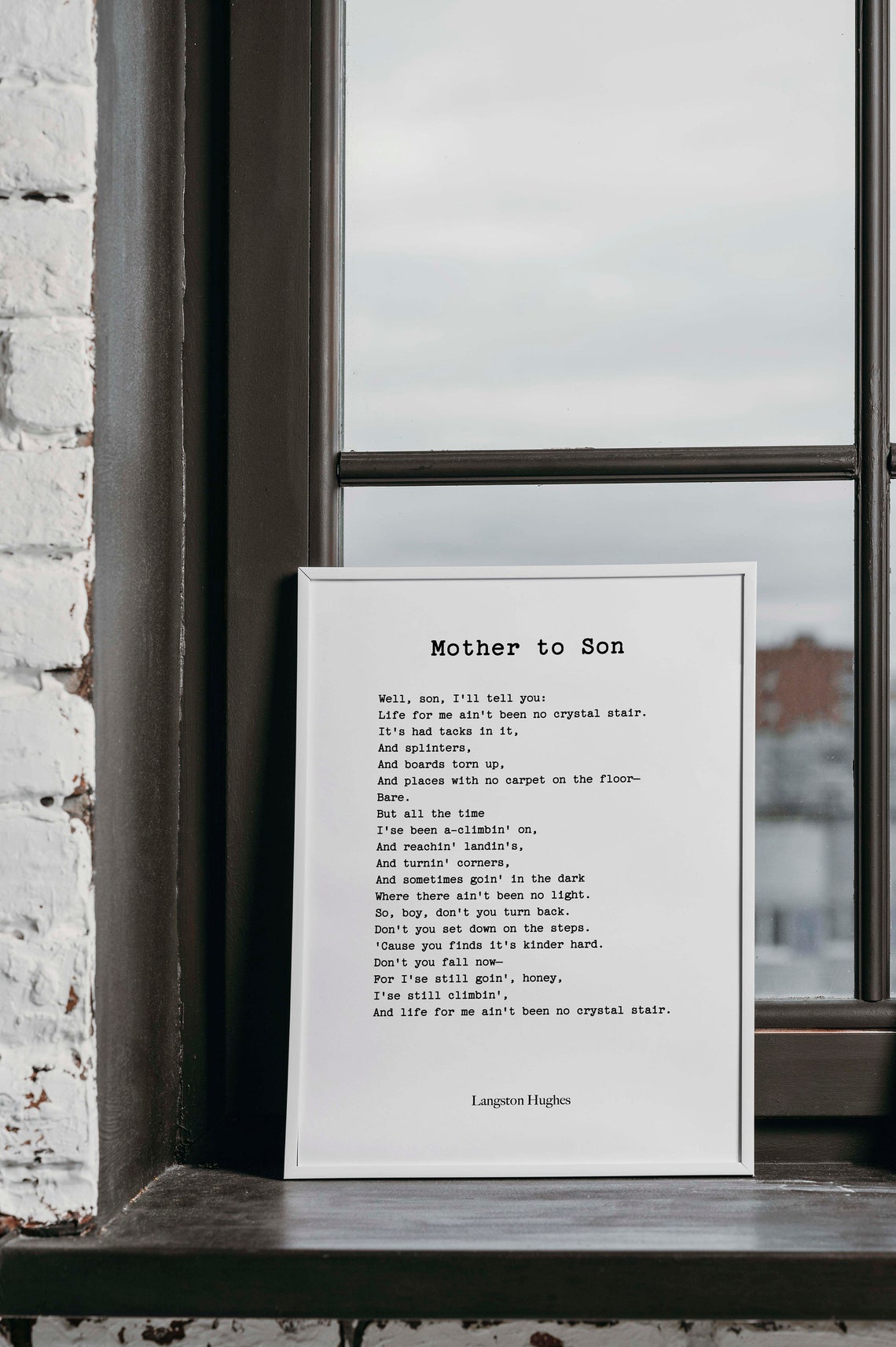 Langston Hughes Poem Print, Mother to Son, Poetry Gifts for Son - Etsy