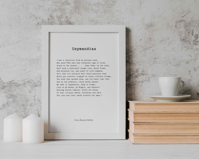 Percy Bysshe Shelley Poem Print, Ozymandias, Poetry Wall Art - Etsy