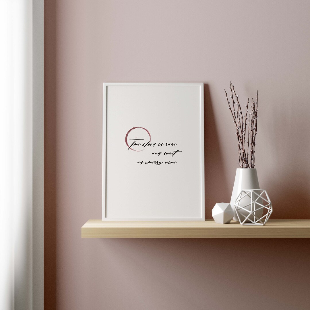Hozier Quote Print, Cherry Wine Lyrics, the Blood is Rare and Sweet as ...