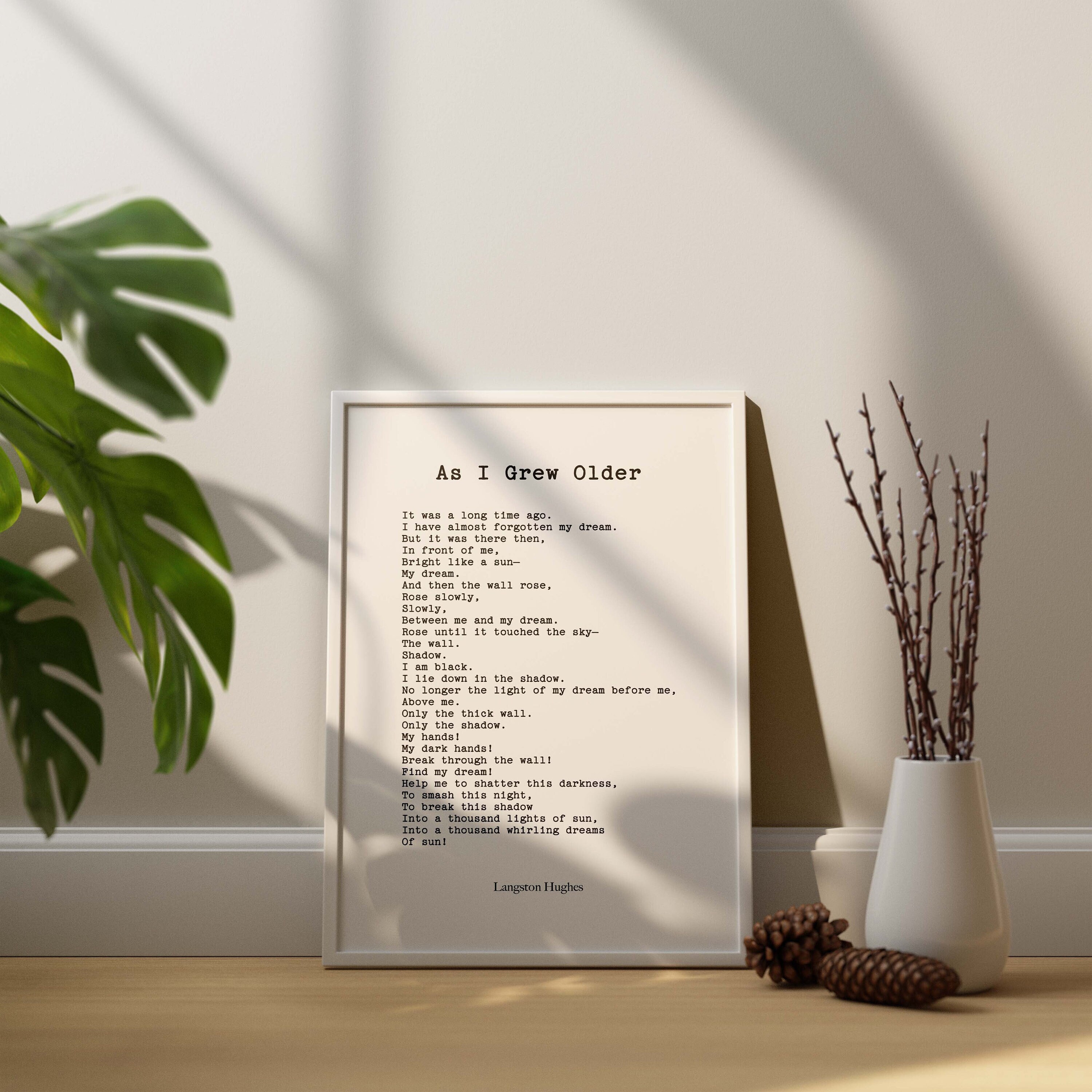 Langston Hughes Poem Print, as I Grew Older, Poetry Wall Art - Etsy
