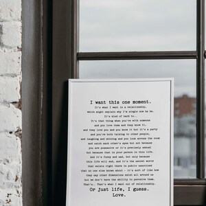 Frances Ha Quote Print, Movie Poster, Love Quote, Romantic Valentine ...