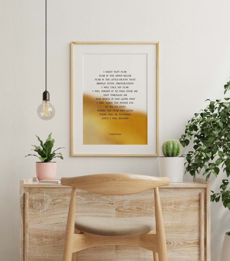 Dune 'litany Against Fear' Quote Print: Frank Herbert Poster (digital ...