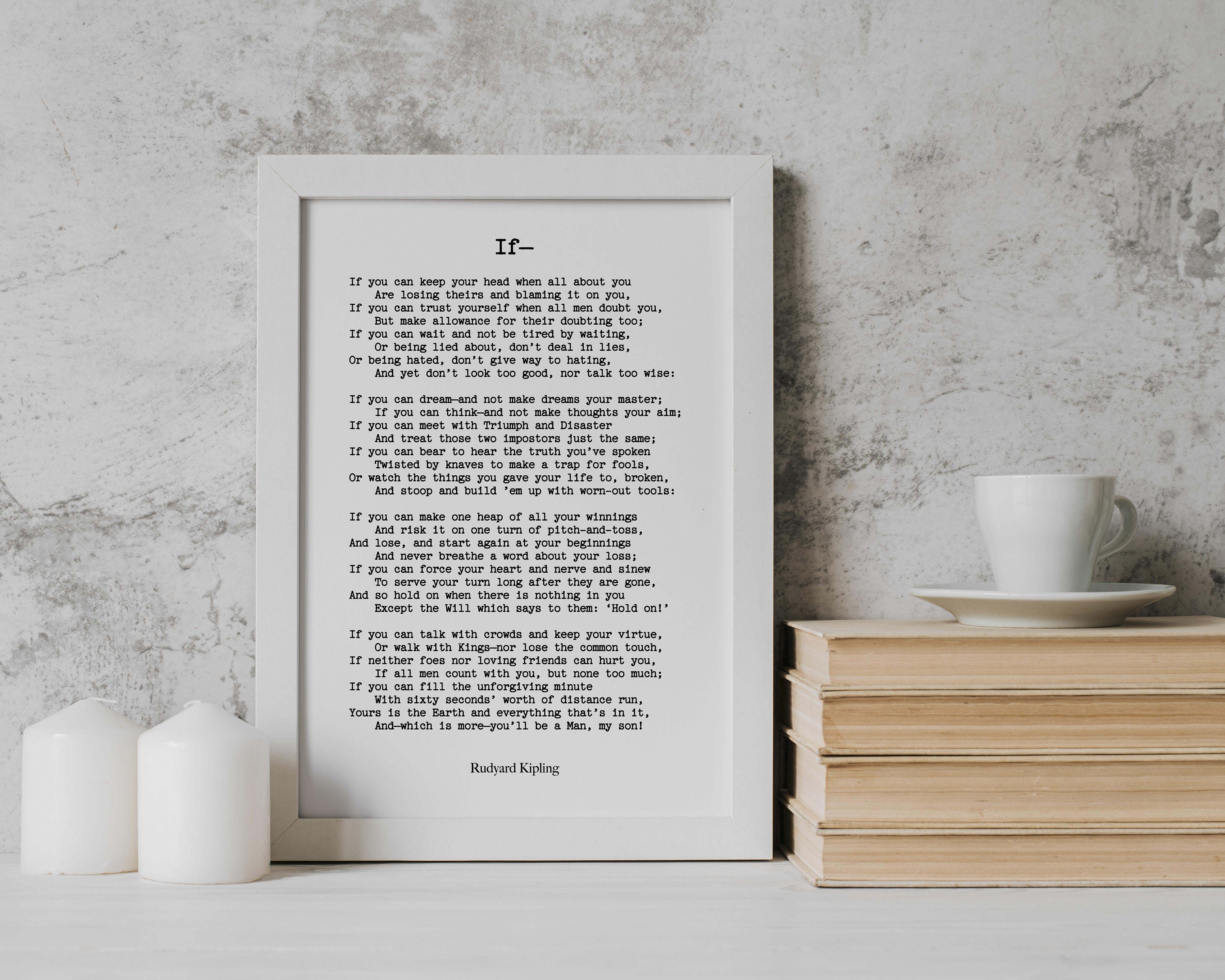 Rudyard Kipling Poem Print If If You Can Keep Your Head - Etsy