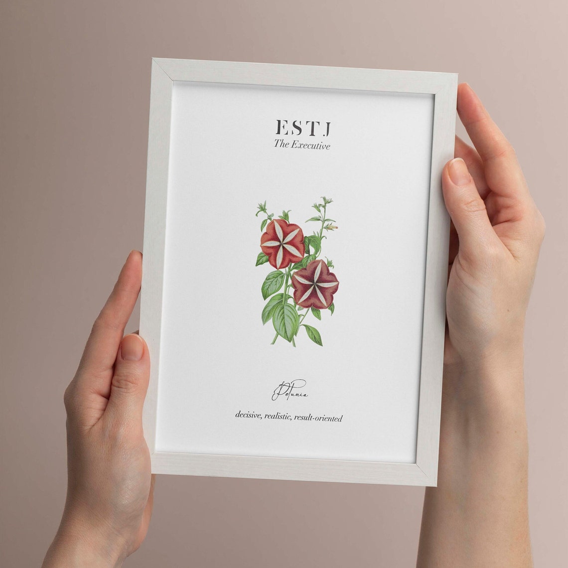 ESTJ Art Print, MBTI Gifts, Petunia Flower Art Print, Vintage Floral Print, ESTJ Aesthetic Wall ...