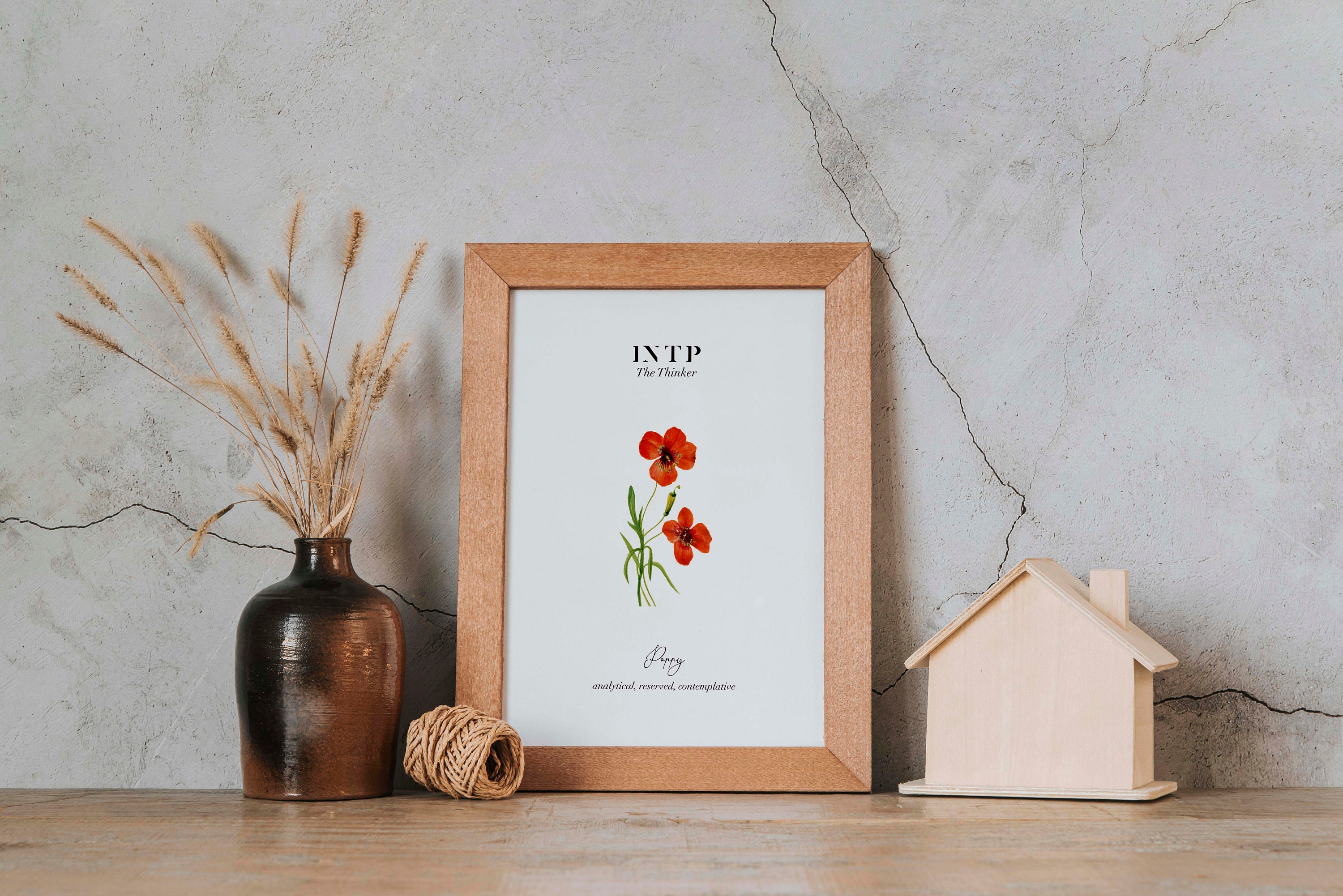 INTP Art Print, MBTI Gifts, Poppy Art Print, Vintage Floral Print, INTP ...