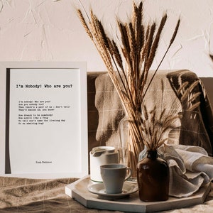 Emily Dickinson Poem Print I'm Nobody Who Are You - Etsy